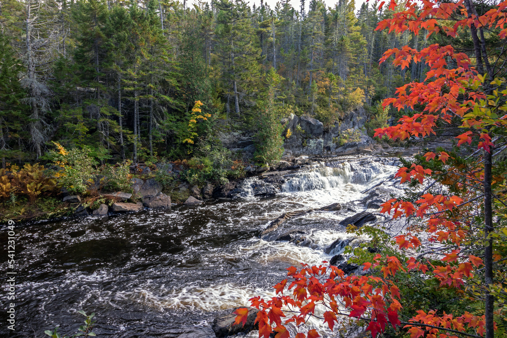 Waterfalls rush down the gorge at Gulf Hagas in the northern Maine ...