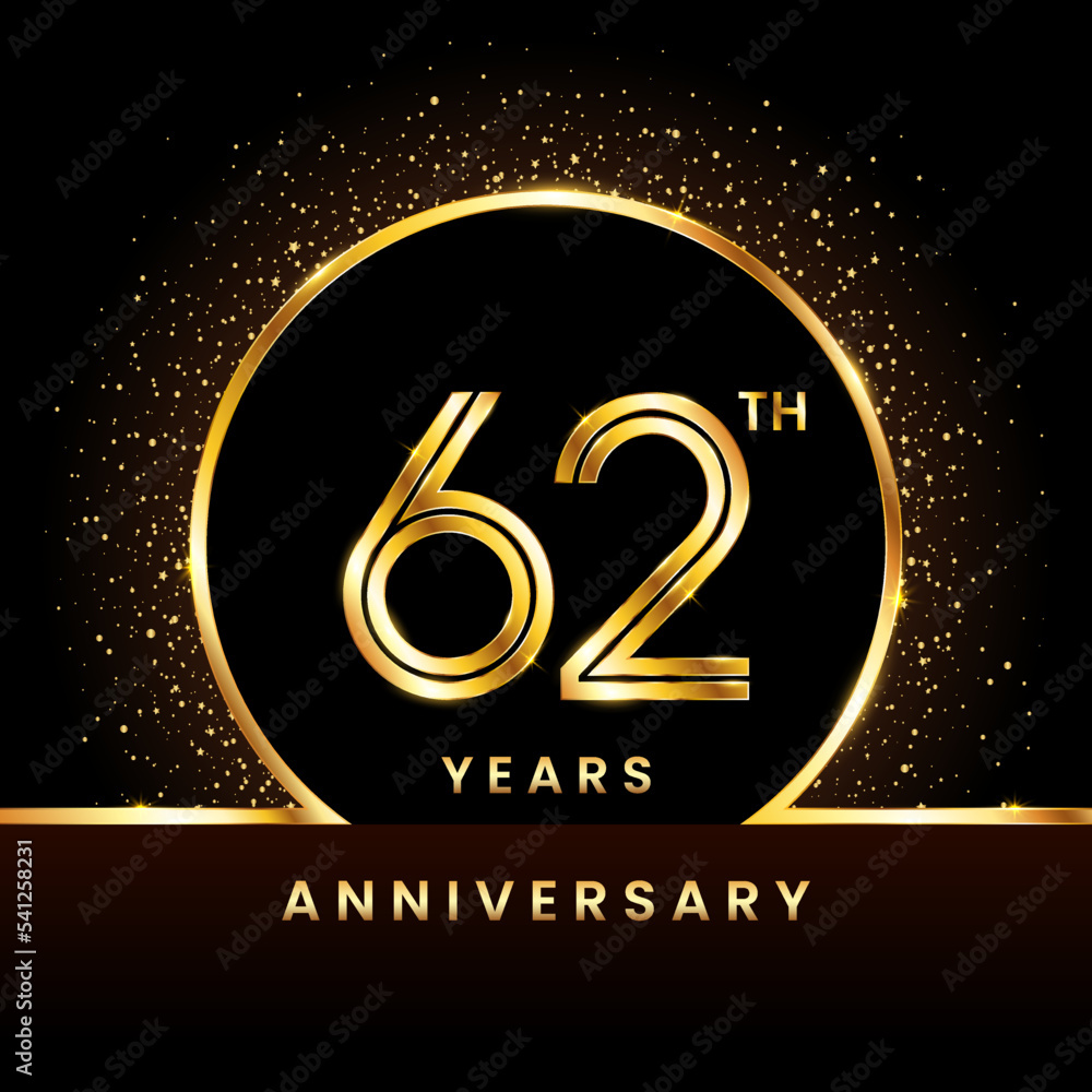 62th Anniversary Logo. Golden Anniversary template design for ...