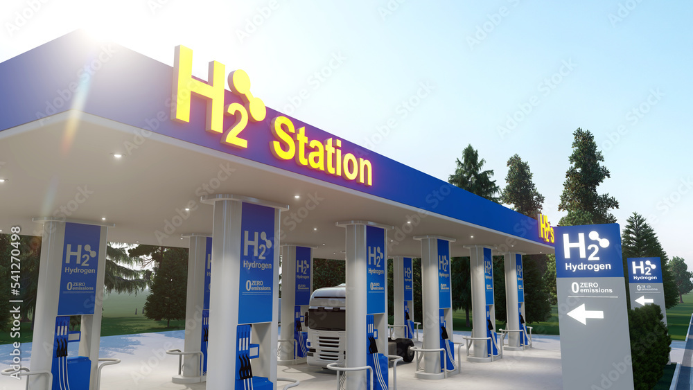 Hydrogen charging gas station. Hydrogen Refueling The Car On The ...