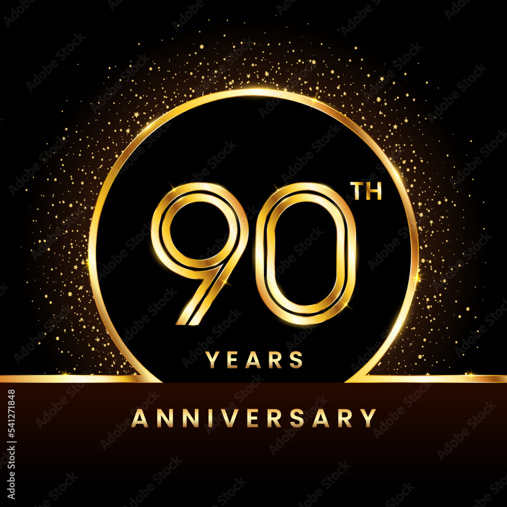 90th Anniversary Logo. Golden Anniversary template design for ...