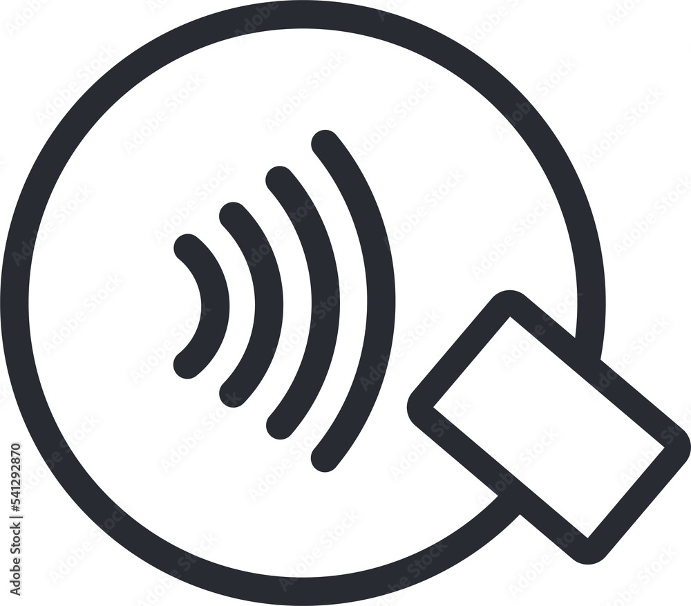 NFC icon. Contactless wireless pay sign logo. NFC technology contact ...