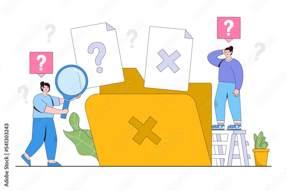 Flat no data concept. Outline design style minimal vector illustration ...