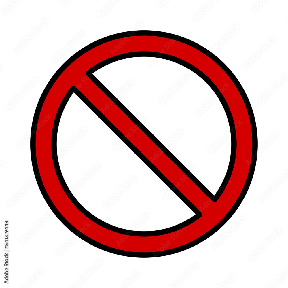 Stock-Vektorgrafik „Red Round No Sign or General Prohibition Circle-Backslash Icon with Outline ...