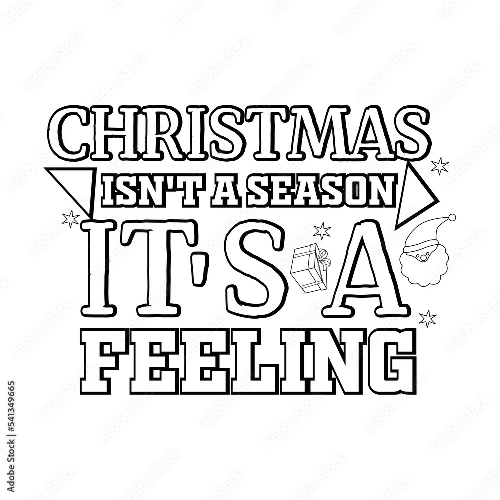 Merry Christmas Coloring page. Christmas line art coloring page design ...