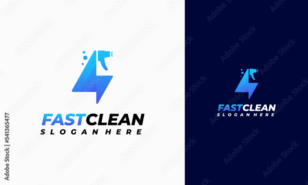 Fast Cleaning logo designs concept vector, Cleaning Service logo symbol ...
