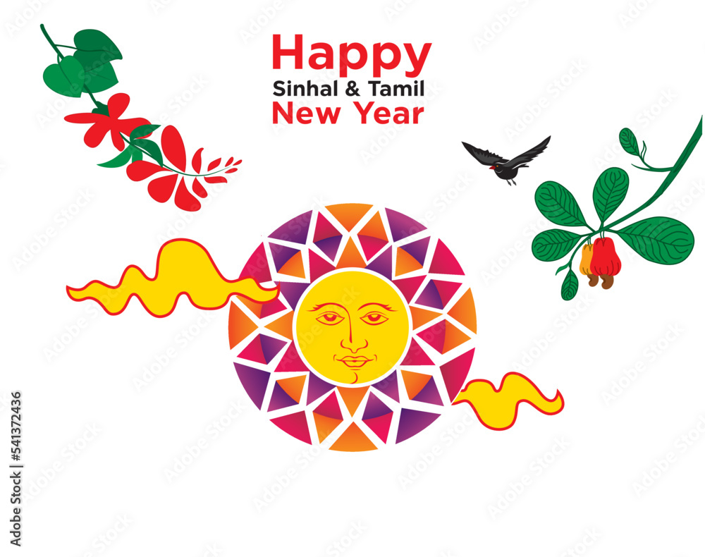 Sinhala and Tamil New Year Sun, Sri Lanka Stock Vector | Adobe Stock Sinhala and Tamil New Year Sun, Sri Lanka Stock Vector | Adobe Stock