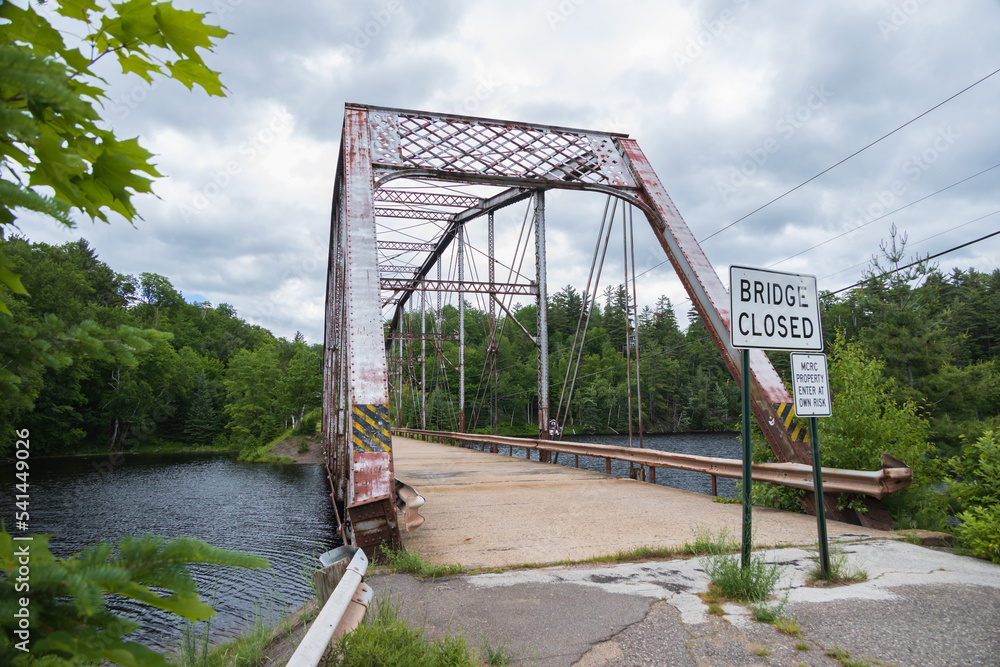 Steel bridge over a river Stock Photo | Adobe Stock