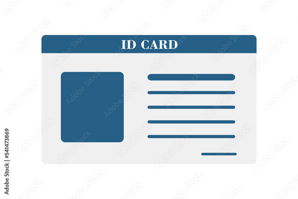 Id card vector. Pass icon illustration on white background. Id card ...