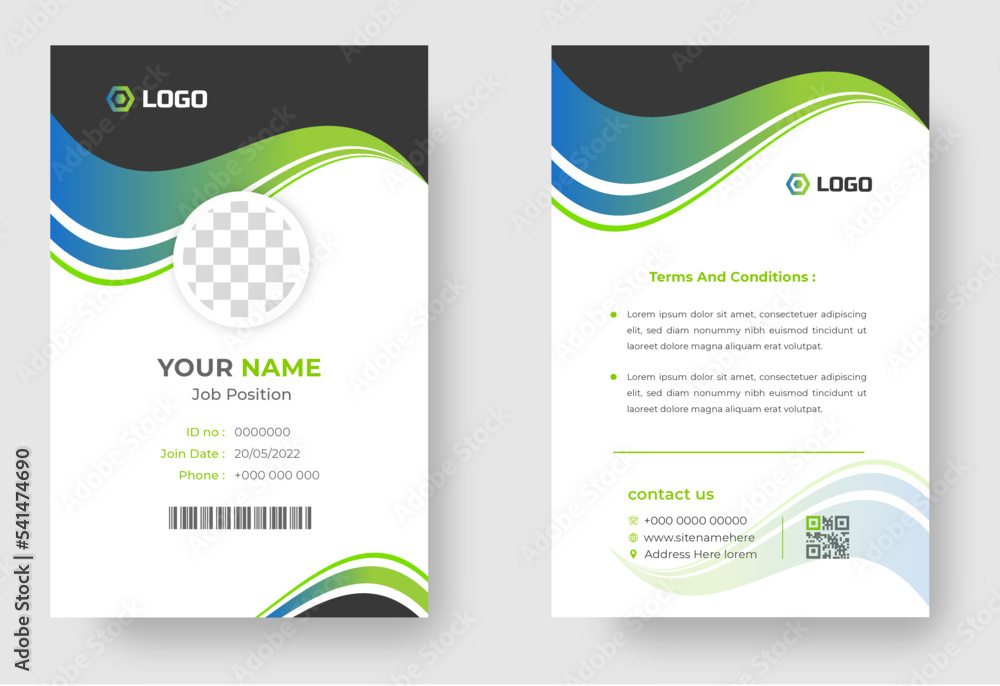 Image vectorielle Stock Company employee id card template. Modern and ...