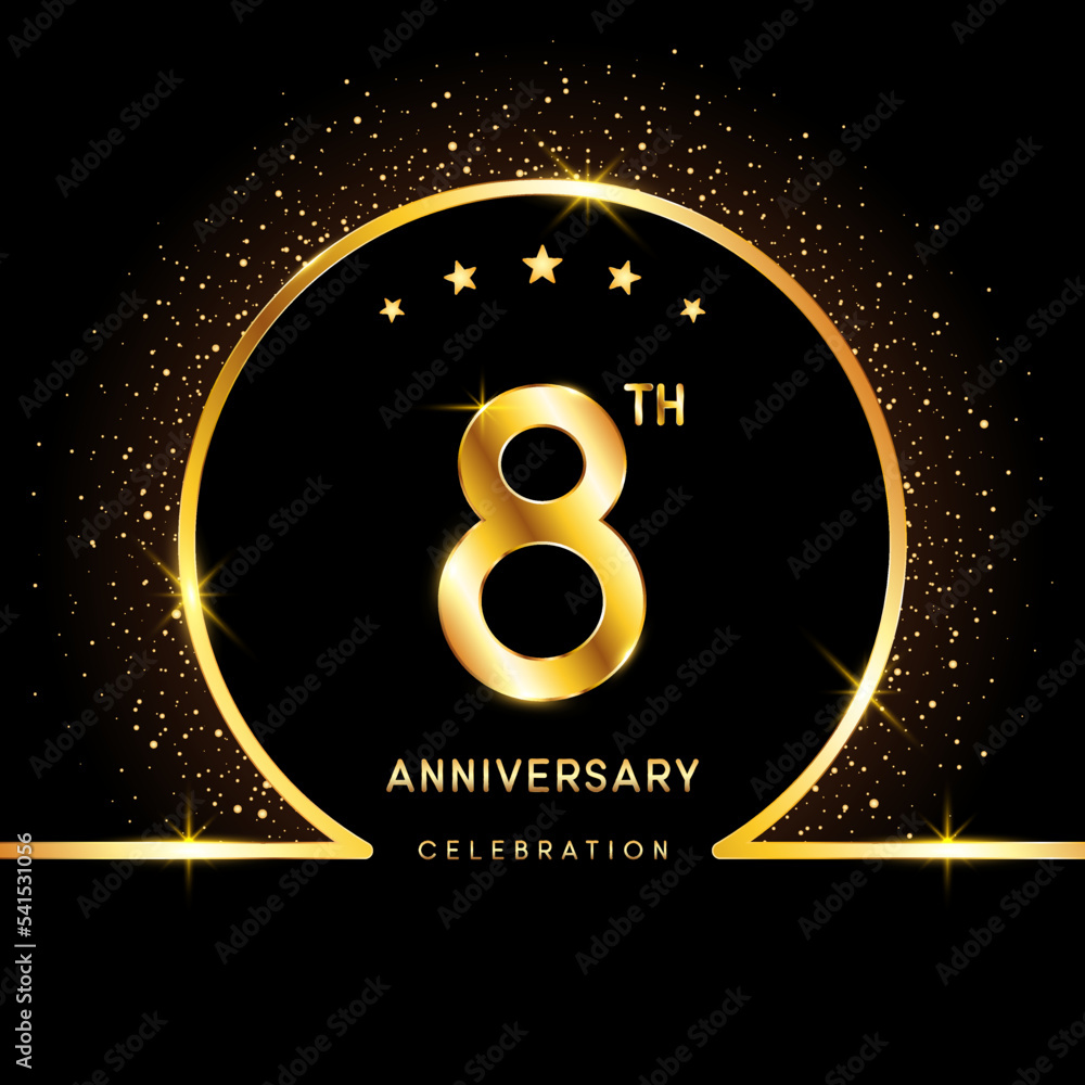 8th Anniversary. Golden Anniversary template design for celebration ...