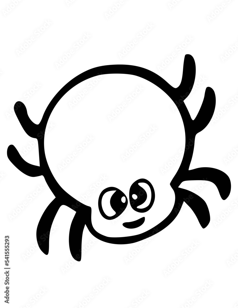 Baby Spider Outline SVG, Halloween PNG Clipart Stock Vector | Adobe Stock