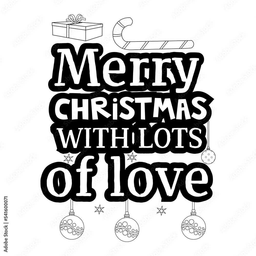 Merry Christmas Coloring page. Christmas line art coloring page design ...