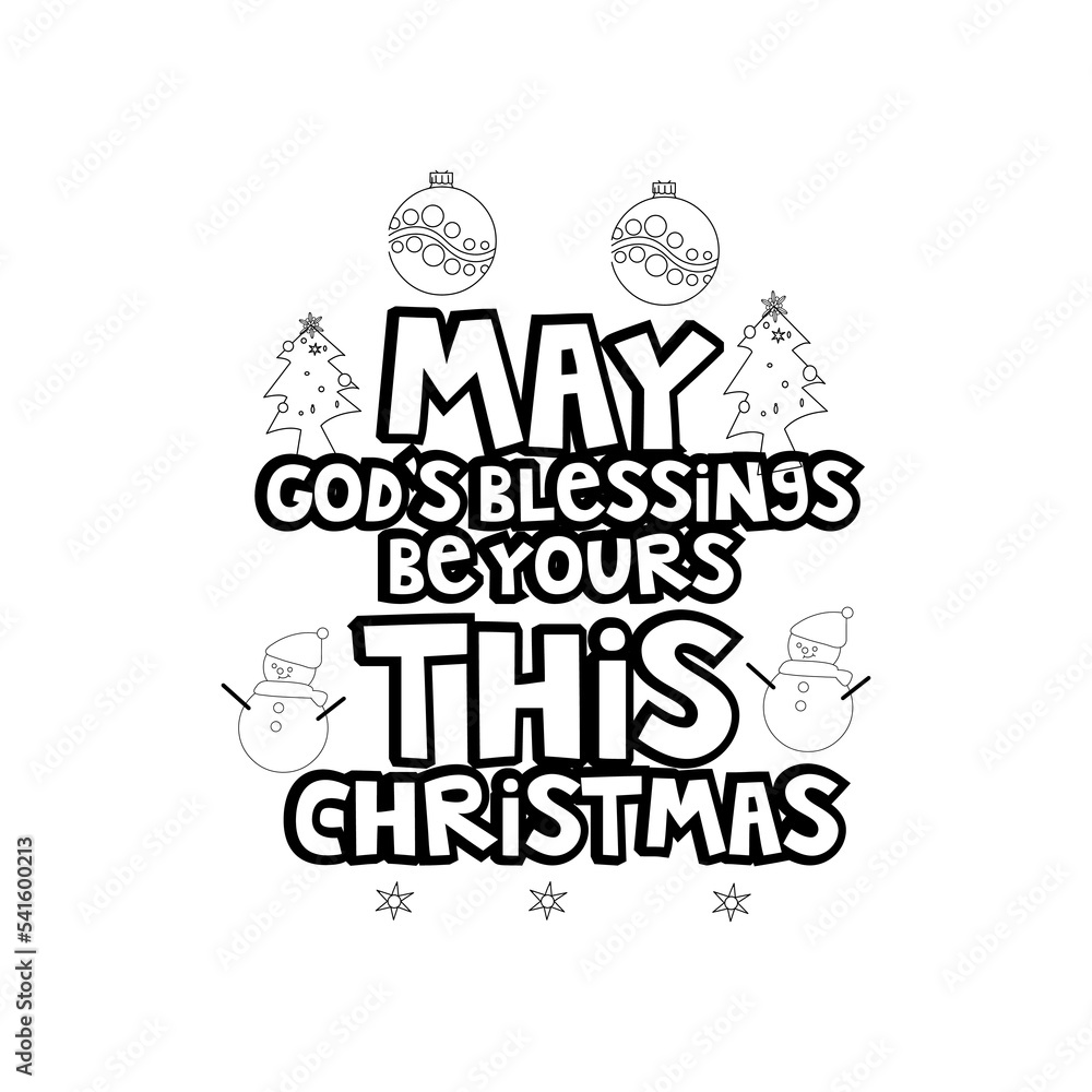 Merry Christmas Coloring page. Christmas line art coloring page design ...