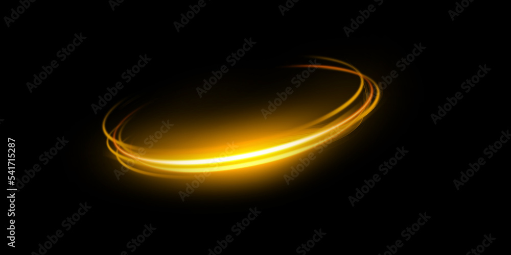 circle light effect background. Swirl glow magic line trail. Light ...