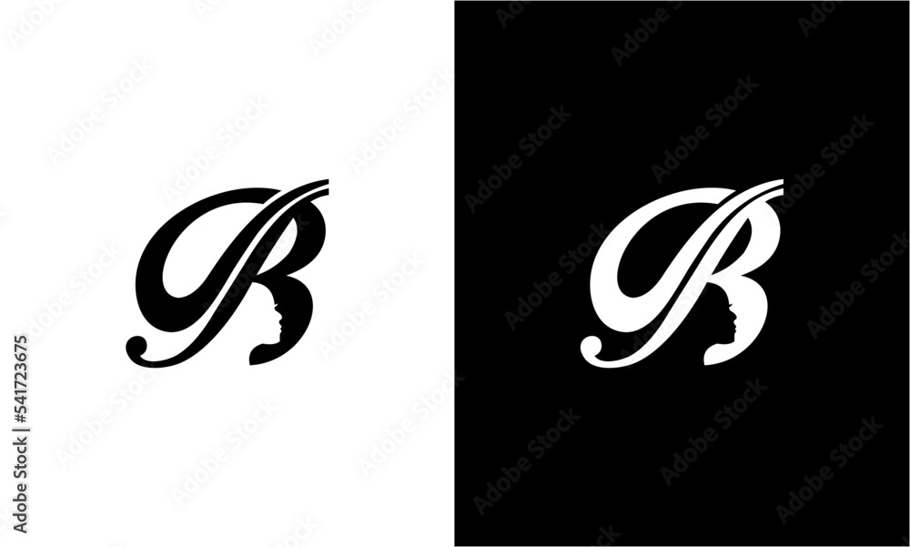 letter b beauty face logo design Stock Vector | Adobe Stock