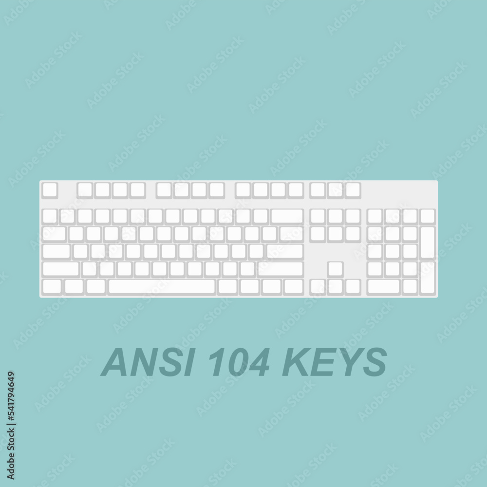 Ansi 104 Mechanical Keyboard layout vector Computer Keyboard, Icons ...
