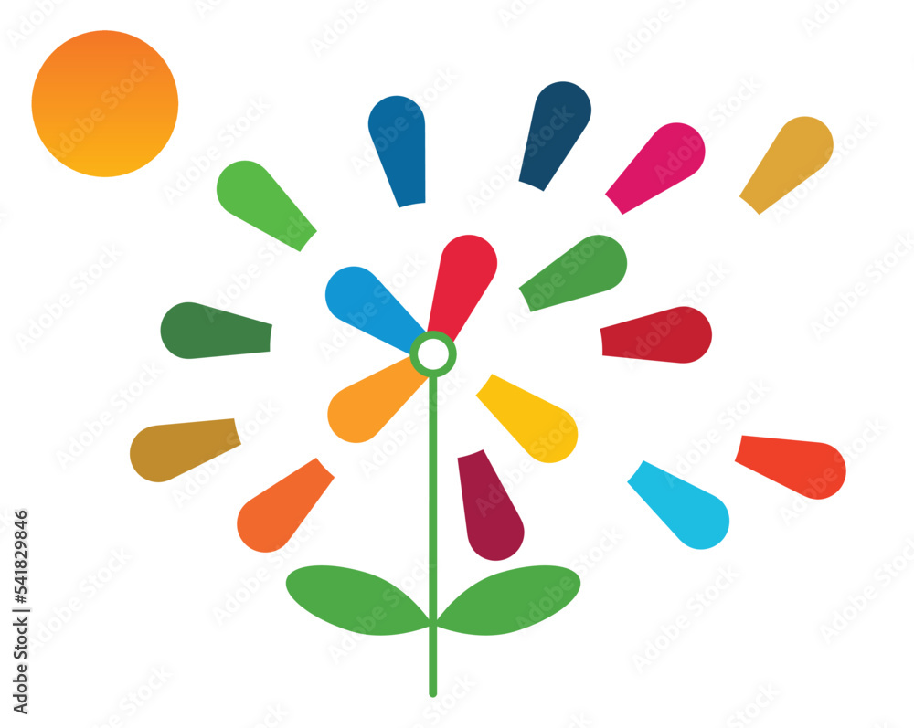 Vector illustration in SDGs colors, Agenda 2030. Editable EPS 10 素材庫向量圖 ...