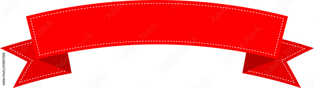 Red ribbon in png. Banner label illustration. Ribbon label on ...