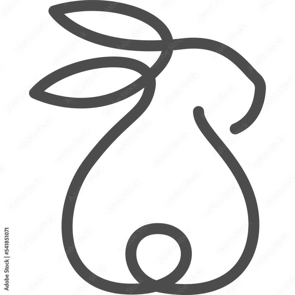 rabbit continuous line art style vector illustration. Mono lineal ...