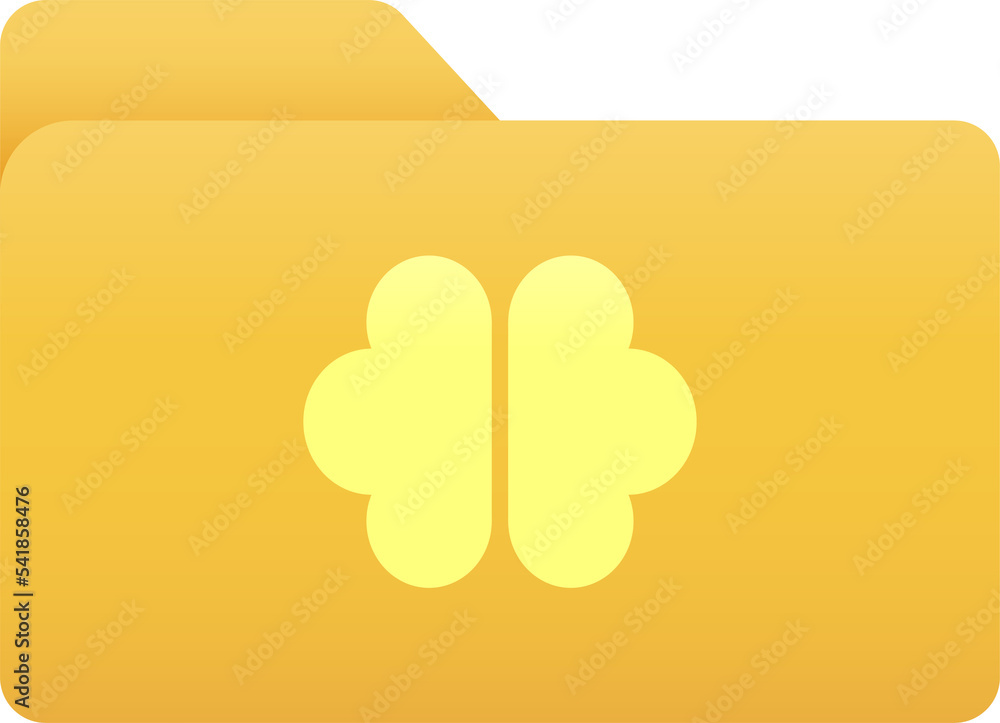 Folder with brain symbol, Folder icon. Stock Illustration | Adobe Stock