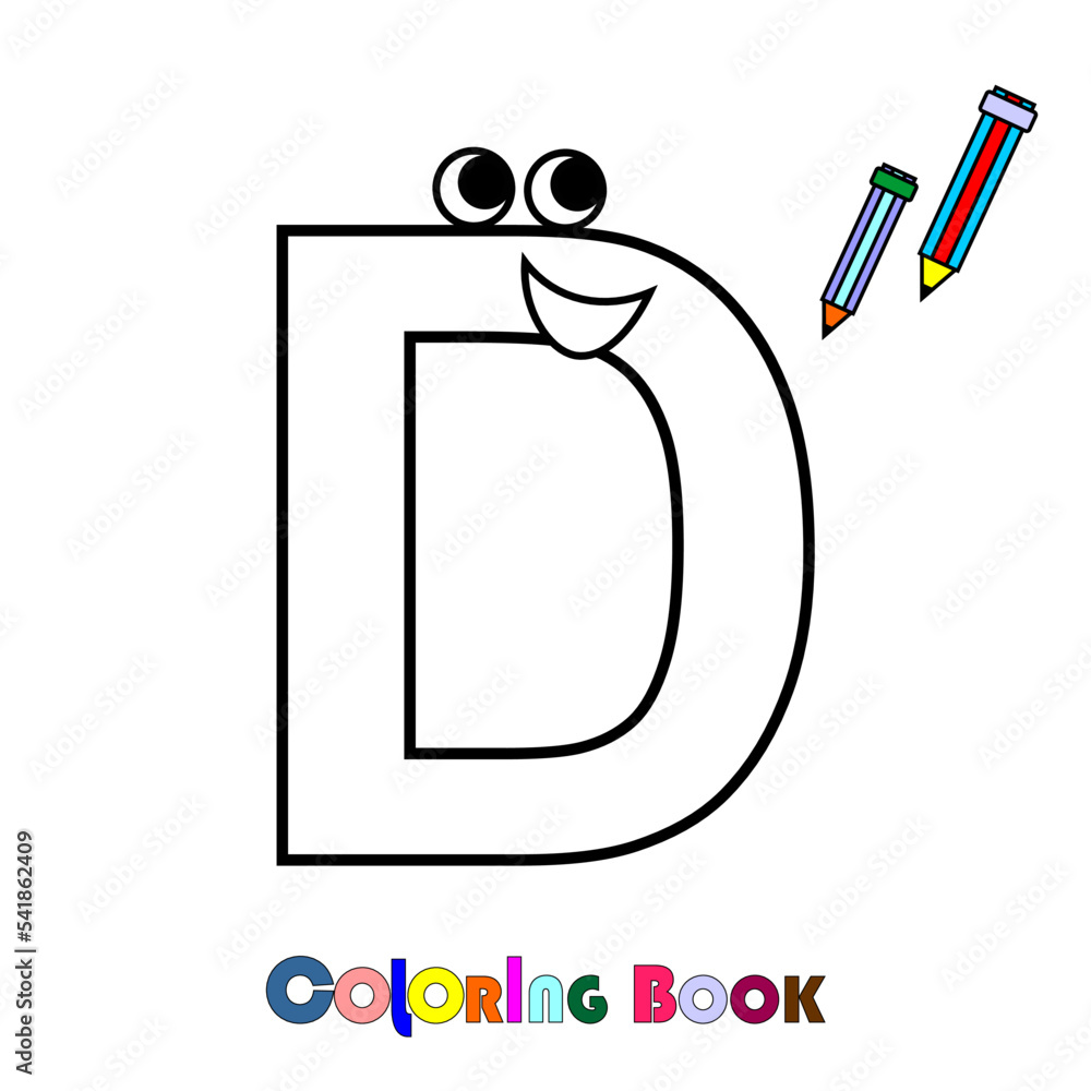 ABCD Alphabet. Coloring book vector. Education and fun for children's ...