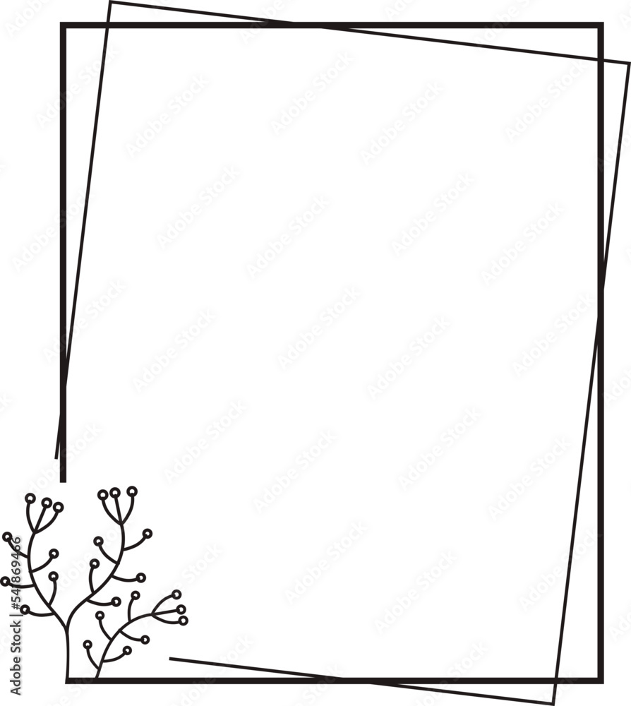 Floral Border Frame Line Art Stock Vector | Adobe Stock