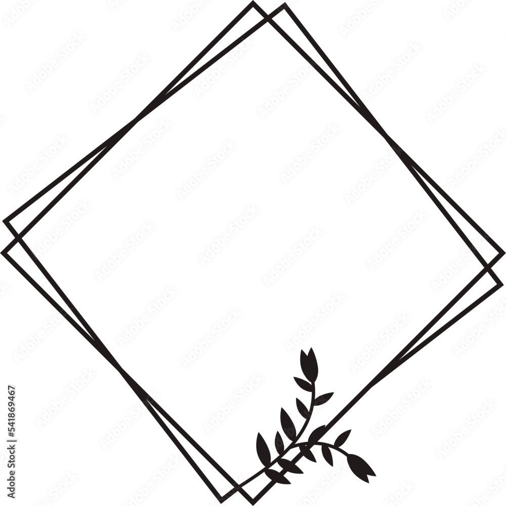 Floral Border Frame Line Art Stock Vector | Adobe Stock