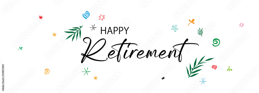 happy retirement card on white background Stock Vector | Adobe Stock