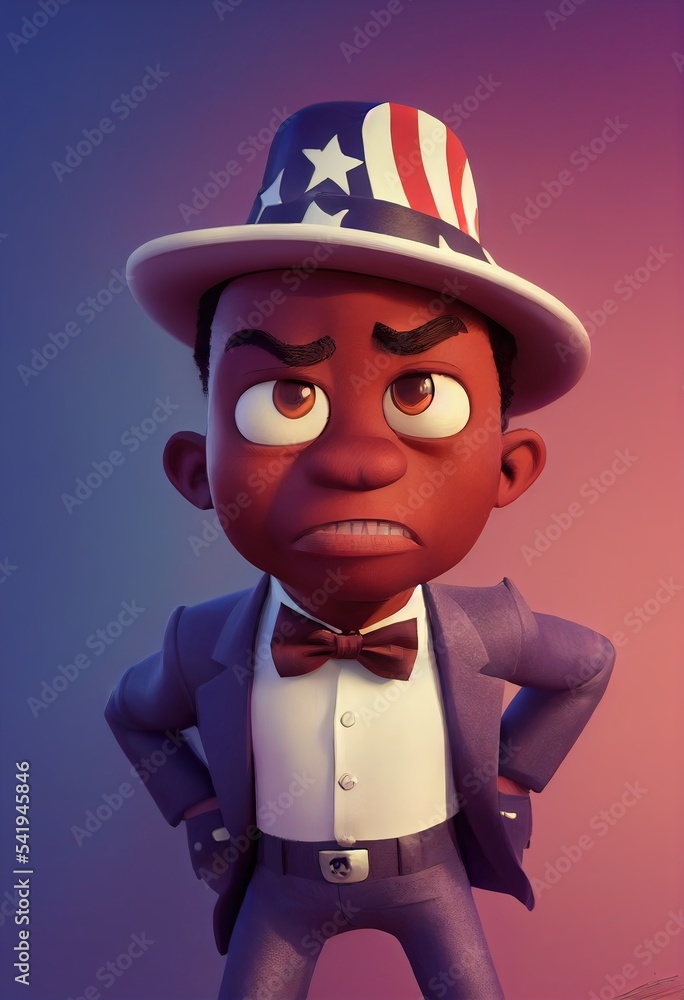 Illustration Stock 3D rendered computer generated image of black Uncle ...