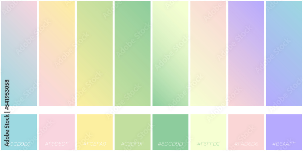 Stylish neon pastel colors gradient set color pick Pastel pallete set ...