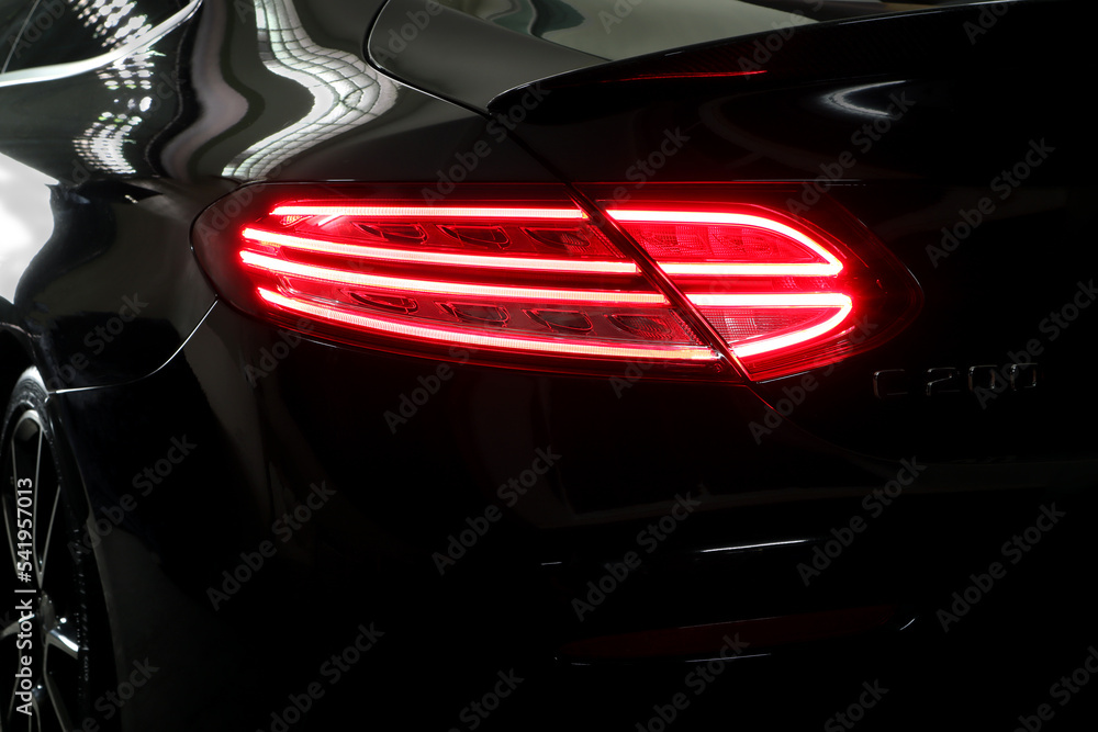nice design led tail light or tail lamp of black sports car brand ...