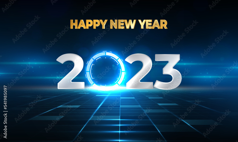 2023 futuristic sci fi technology with shine light within. 2023 digital ...