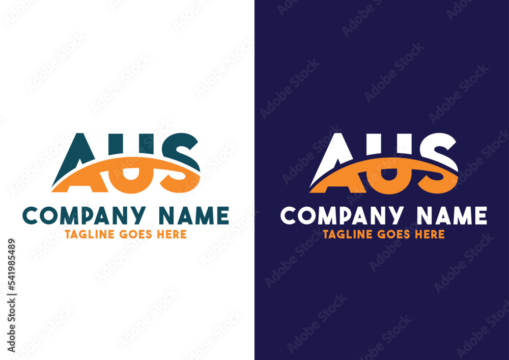 Letter AUS logo design vector template, AUS logo Stock Vector | Adobe Stock