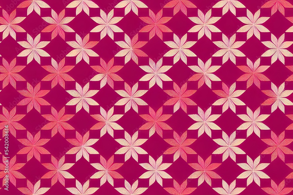 Ilustración de Stock 1950s Pink Starburst Pattern Repeating Retro ...