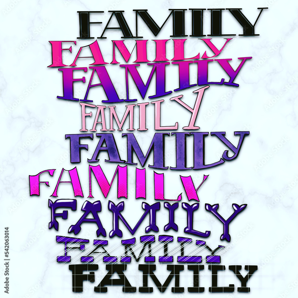 Family calligraphy Illustration la Familia Stock Illustration | Adobe Stock