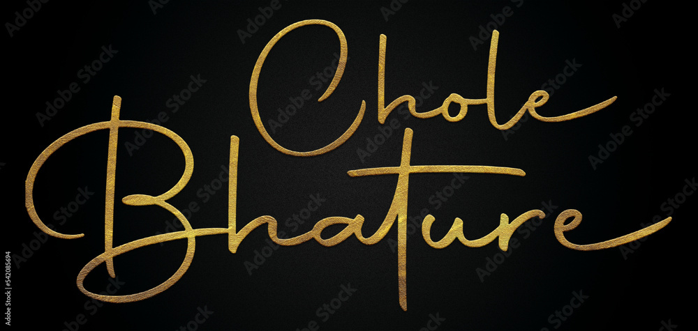 Chole bhature golden calligraphy design banner Stock Photo | Adobe Stock