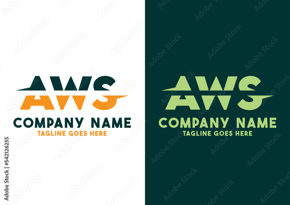 Letter AWS logo design vector template, AWS logo Stock Vector | Adobe Stock