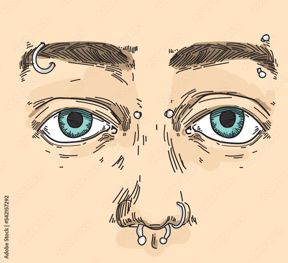 piercing face eybrow bridge septum nostril piercings on face eyes look ...