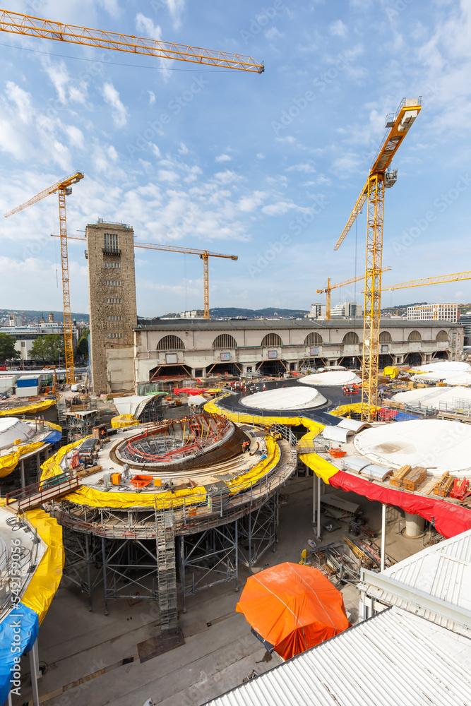 Stuttgart 21 construction site for new railway train station of ...