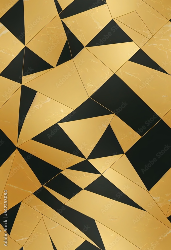 Marble seamless pattern. Repeating marble texture. Geometry floor. Mosaic gold background for ...