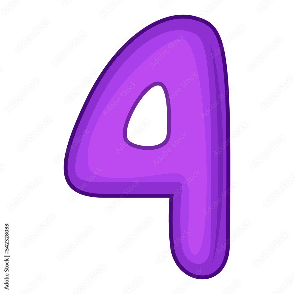 cartoon Arabic numerals. The ten digits of the Arabic numerals from 0 ...