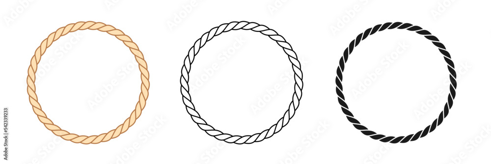 Circle Rope Pattern Frame Border Background Vector Illustration Stock ...