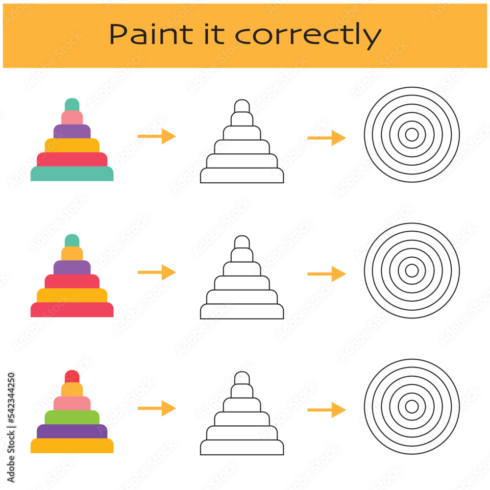 Vektor Matching game. Building blocks for kids. Worksheet for kids ...