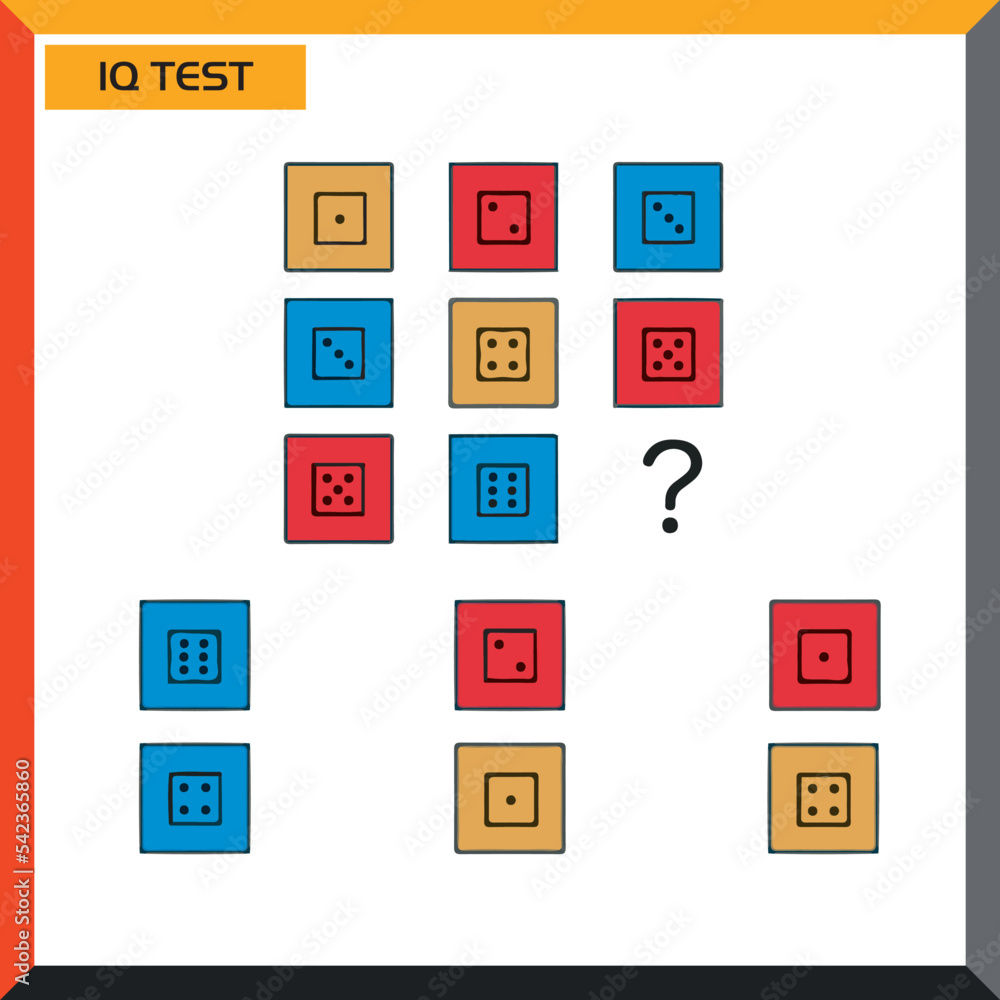 IQ test. Choose correct answer. Set of logical tasks composed of ...
