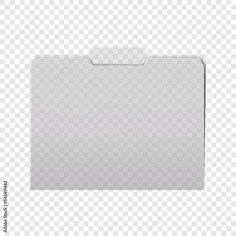 Clear tabbed plastic file folder on transparent background realistic ...
