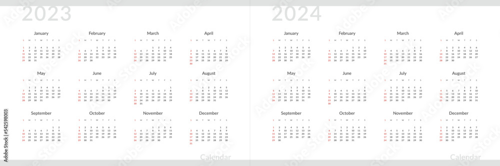 2023-2024 Calendar Template with Place for Company contacts and Logo ...
