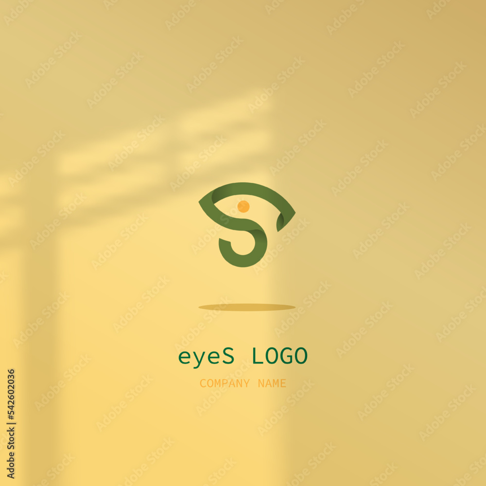 logo icon design letter S eye shape emerald green color elegant simple ...