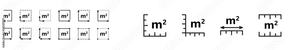 Square Meter icon. M2 sign. Flat area in square metres . Measuring land ...