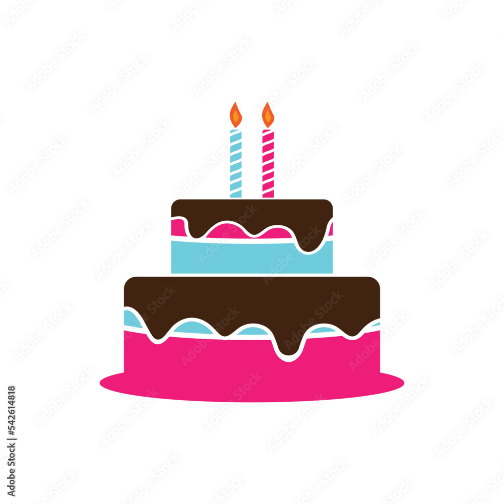 birthday cake logo design vector illustration Stock Vector | Adobe Stock