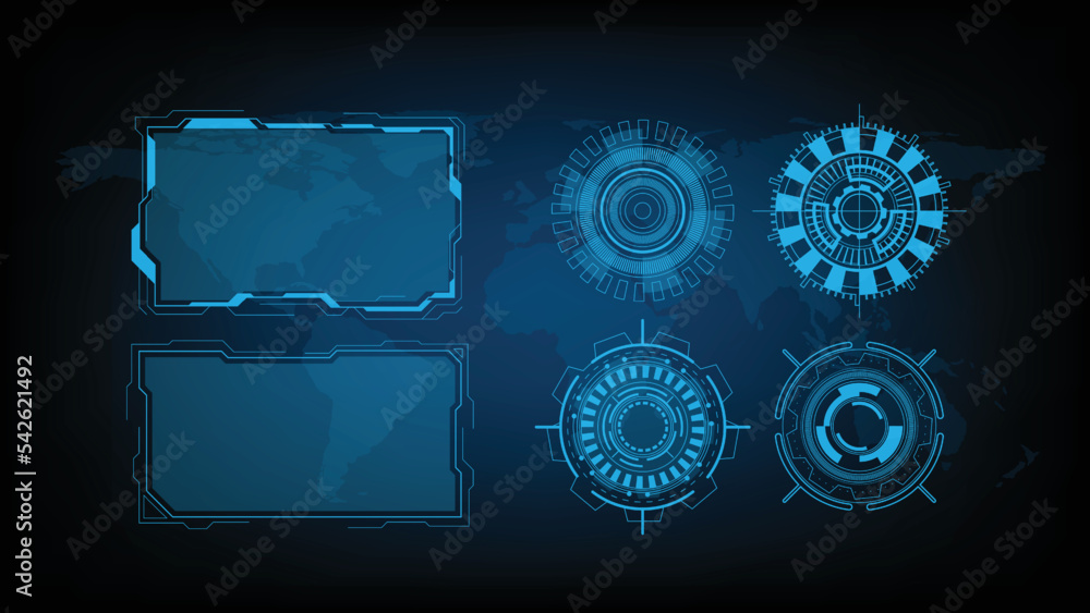 Circle technology elements set. Futuristic hud interface concept. Abstract futuristic background ...